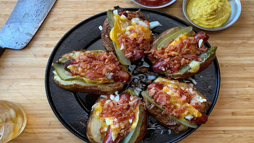 Bacon Baked Potato Dogs – BBQ Pit Boys