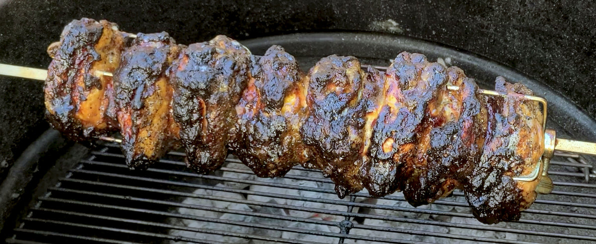 BBQ Peppered Spit Chicken Thigh Recipe – BBQ Pit Boys